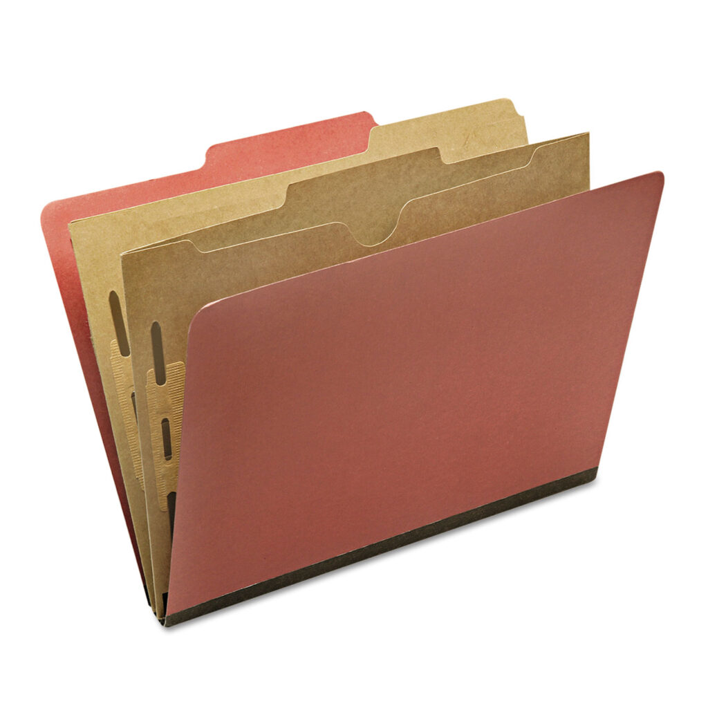 SKILCRAFT Pocket-Style Classification Folder, 2 Dividers, Legal Size ...