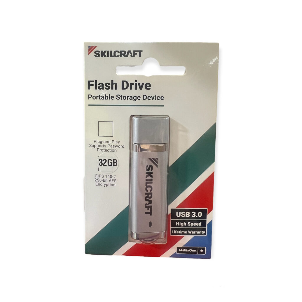 SKILCRAFT USB Flash Drive with 256-Bit AES Encryption, 32 GB, Blue ...